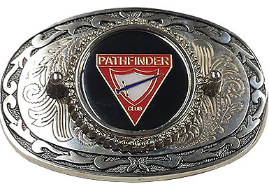 Silver & Black Pathfinder Triangle Oval Leather Belt Buckle ...