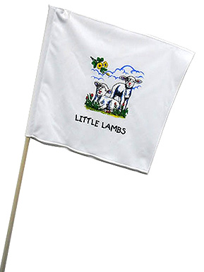 White Guidon Flag with Little Lamb-3 Logo - Pathfinder Shirts