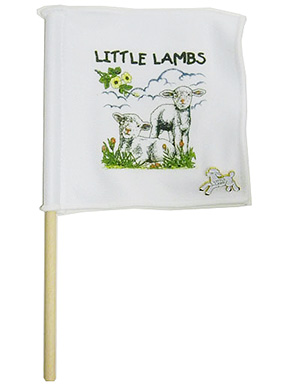 White Mini Flag - Little Lamb Logo - Pathfinder Shirts